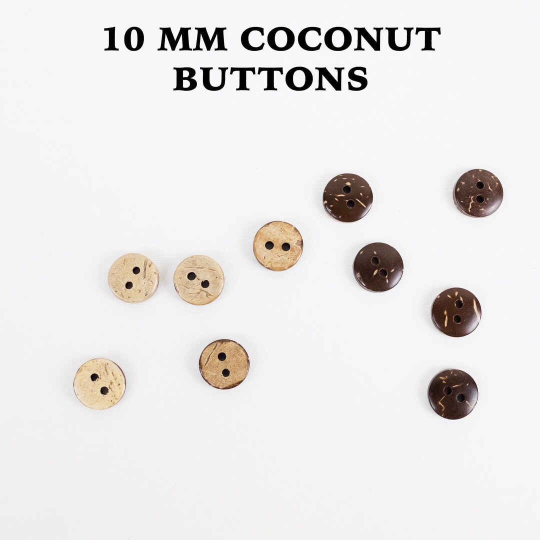 10mm Coconut Shell Buttons: Eco-friendly 2-hole Design - Etsy
