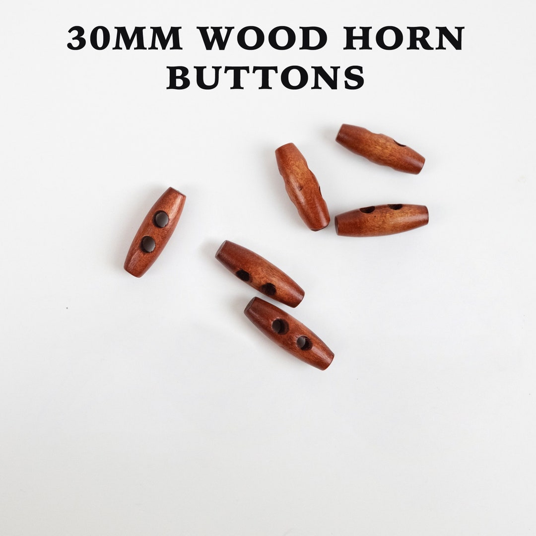30mm Wooden Horn Toggle Button for Sewing, Knitting, Crocheting ...