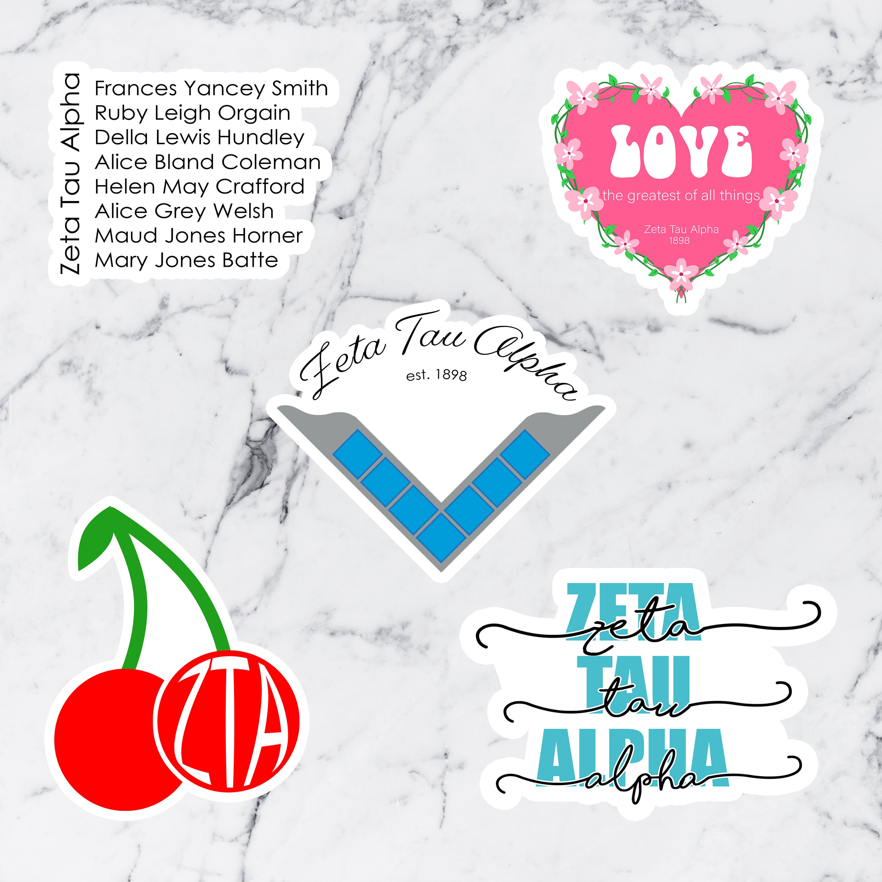 Zeta Tau Alpha Variety Sticker Pack Sorority Gift Alumnae - Etsy