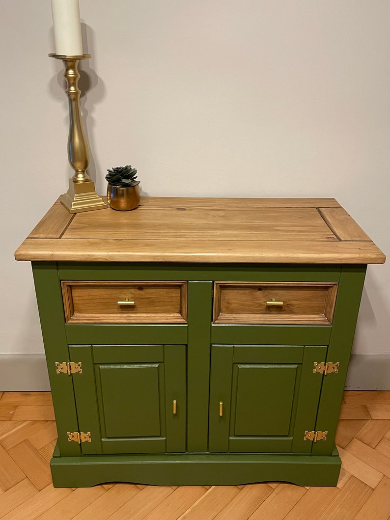 NOW SOLD ***rustic Style Sideboard Solid Wood Green Gold Constance Moss ...