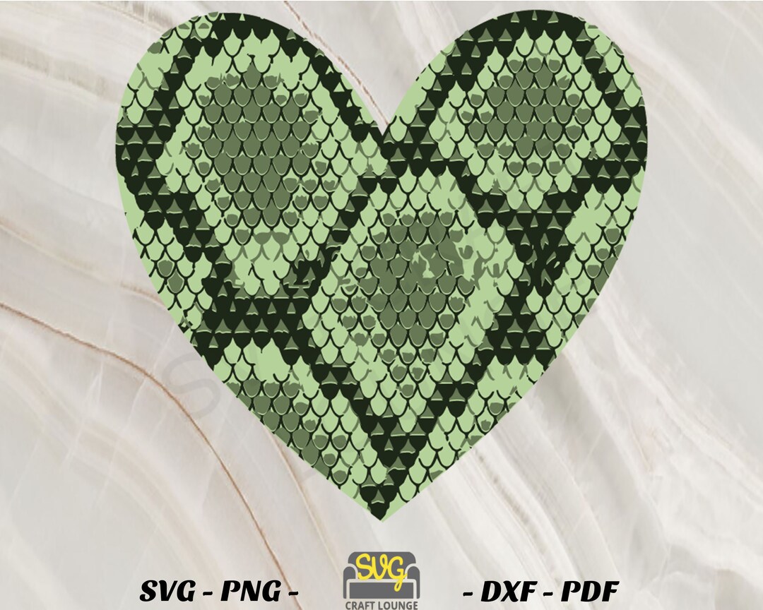 Snake Skin Heart SVG Cutting File Digital Download File Also - Etsy UK