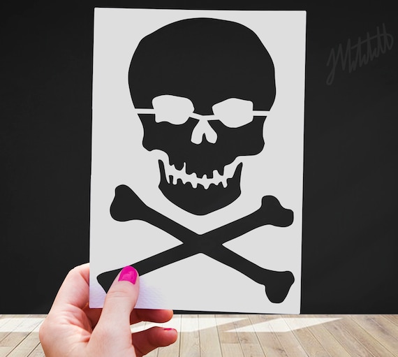 Skull & Crossbones Jolly Roger Stencil A3/A4/A5 Reusable | Etsy