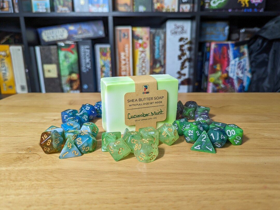 Mystery Dice Soap Bar Cucumber Mint // Full Set of Matching Dice Inside ...