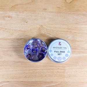Mystery Tin of Dice Full Set of (7) Premium Dice in Every Tin - Grab ...