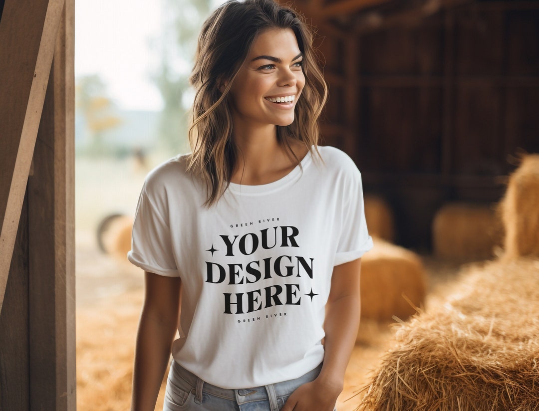 Gildan 5000 Mockup White Shirt Mock Western Mockup Tshirt Mockups ...