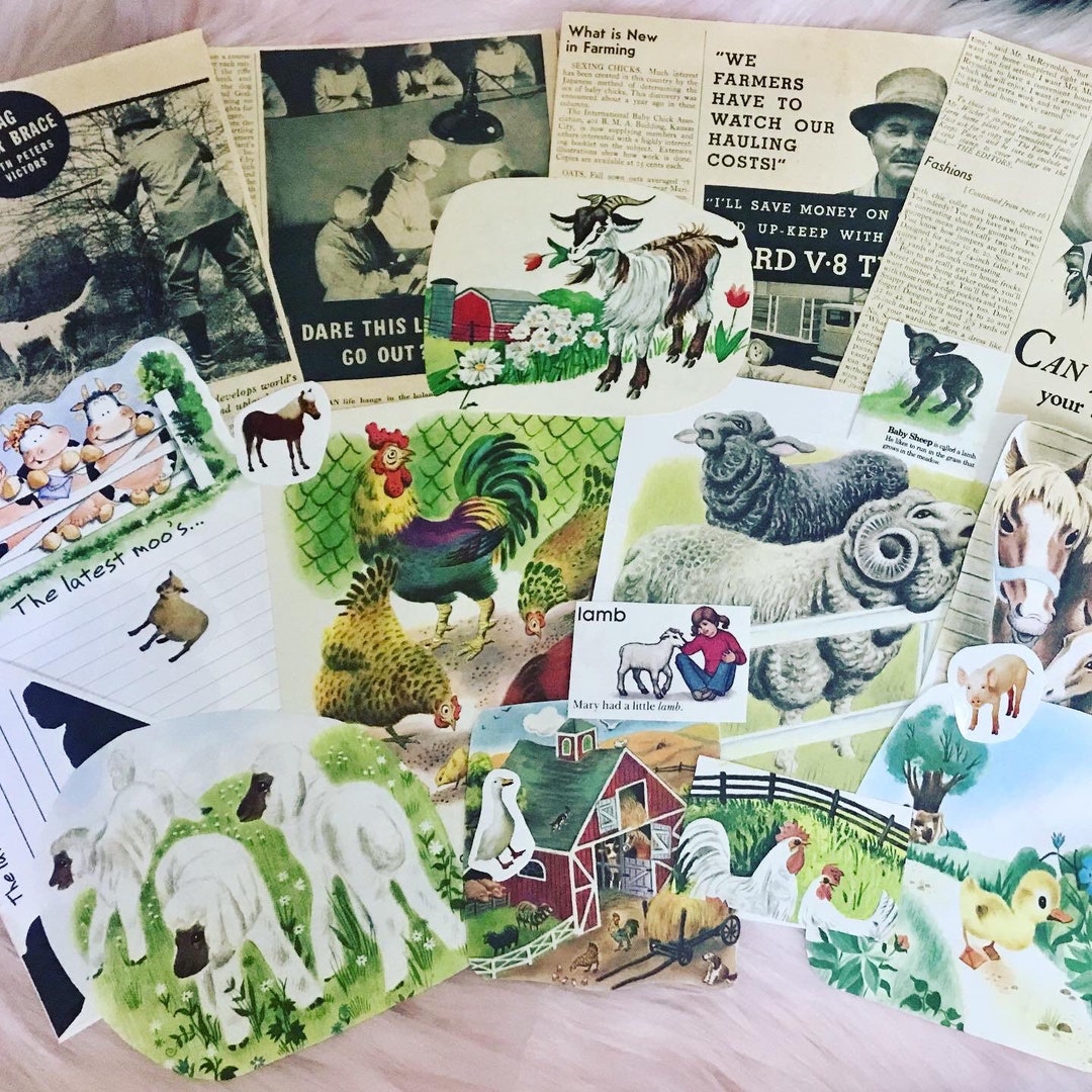 Vintage Farm Ephemera, Vintage Ephemera, Junk Journal Kit, Scrapbook ...