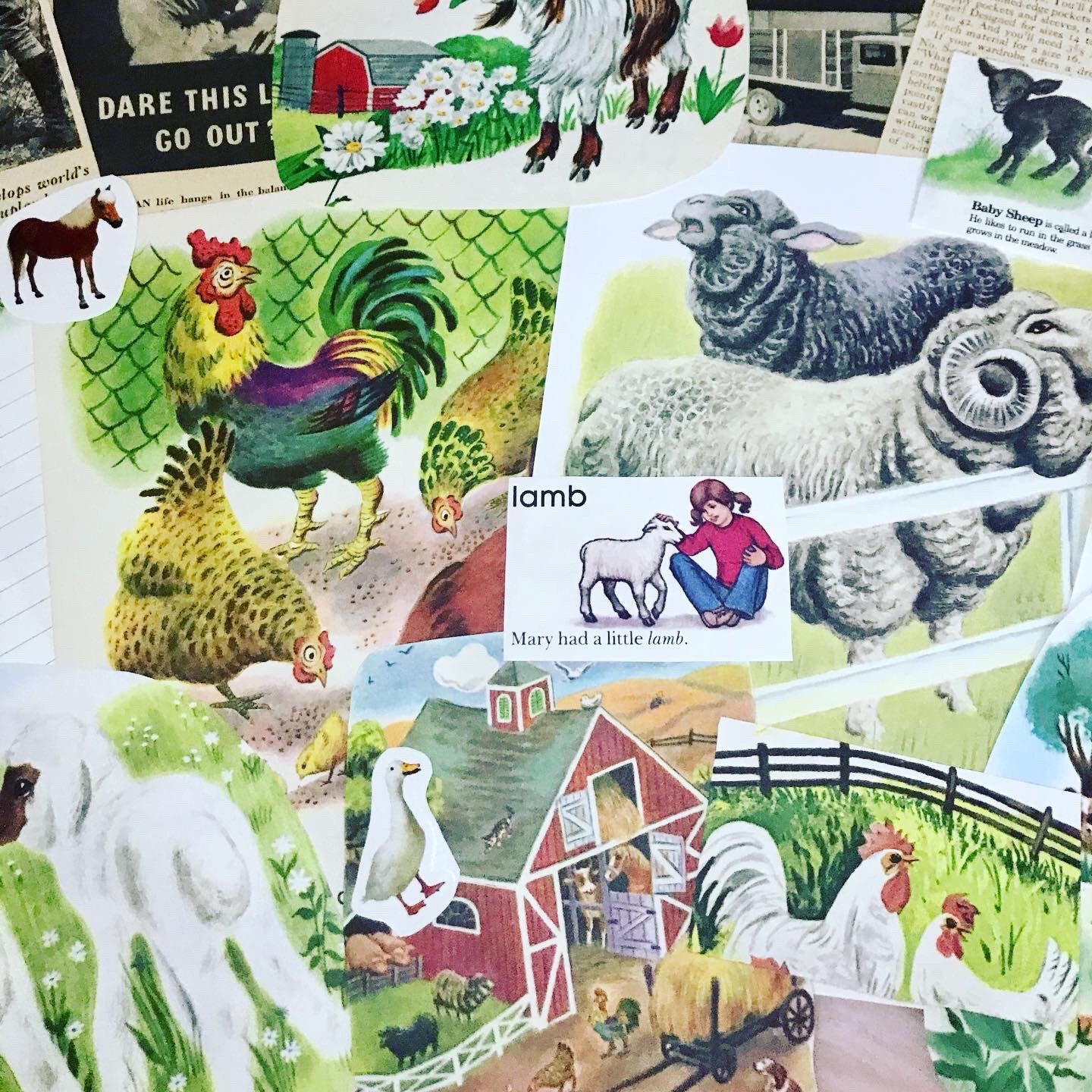 Vintage Farm Ephemera, Vintage Ephemera, Junk Journal Kit, Scrapbook ...