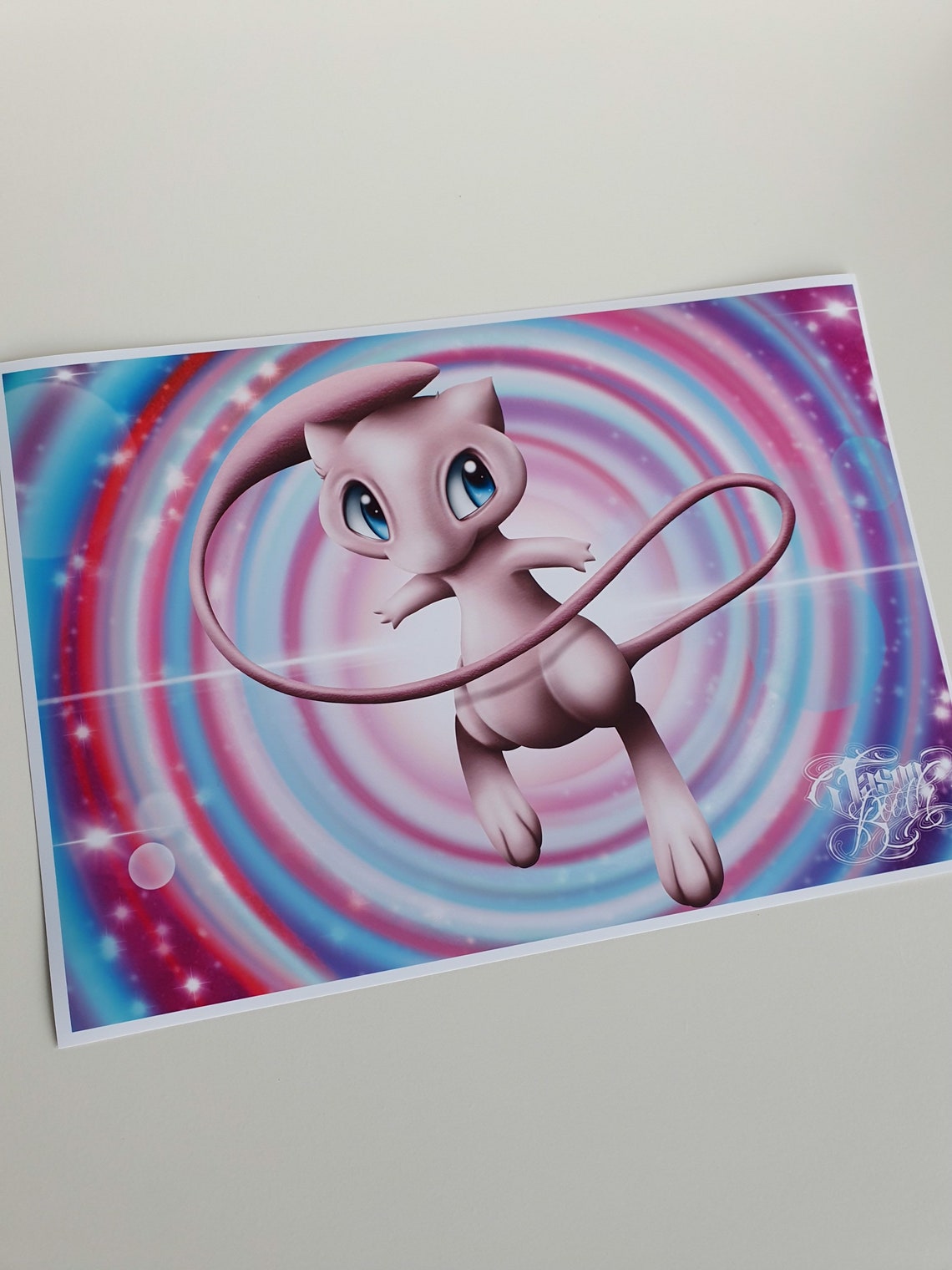 Mew legendary Pokemon a4 art print Pokemon wall art | Etsy