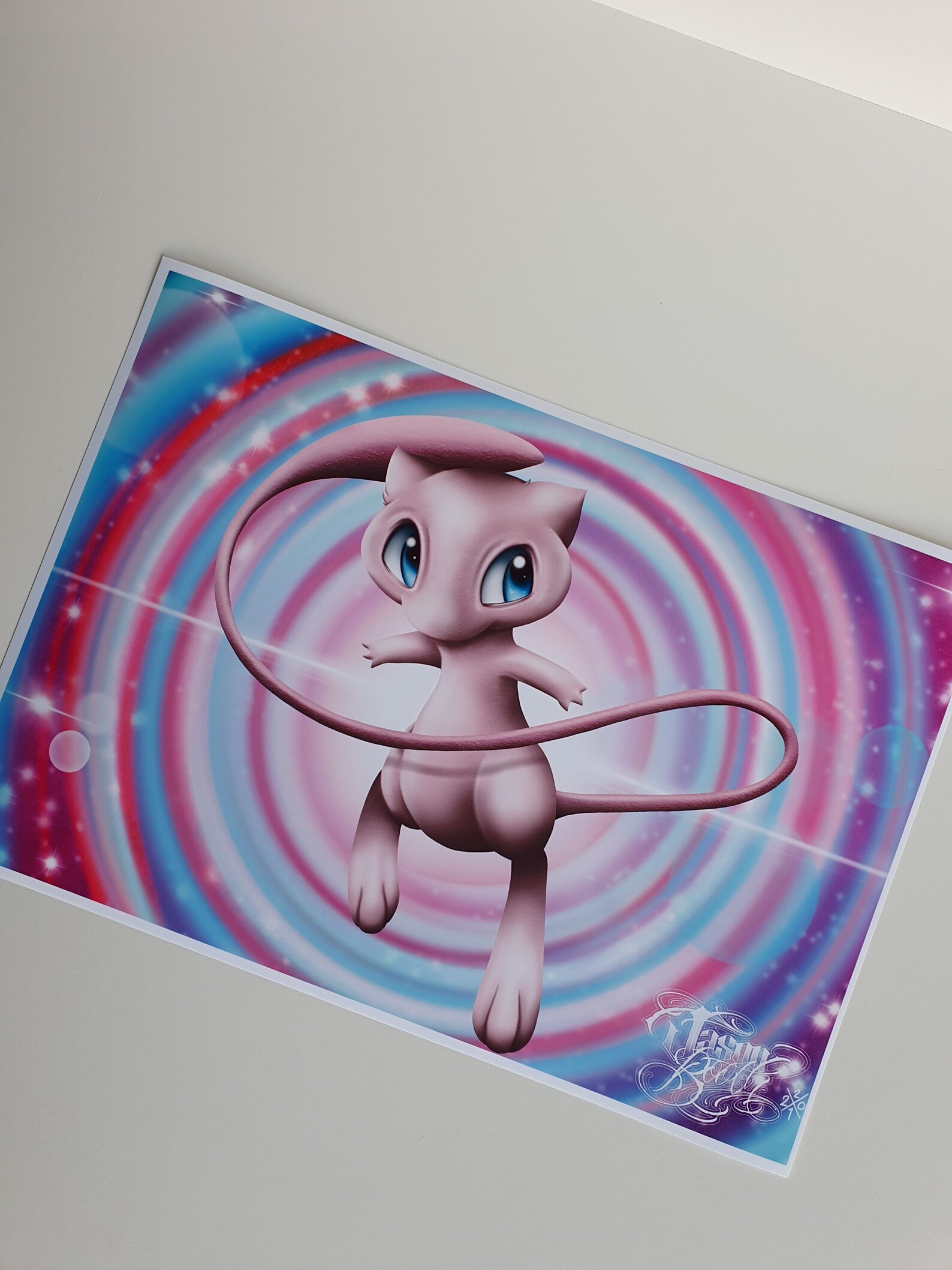 Mew legendary Pokemon a4 art print Pokemon wall art | Etsy