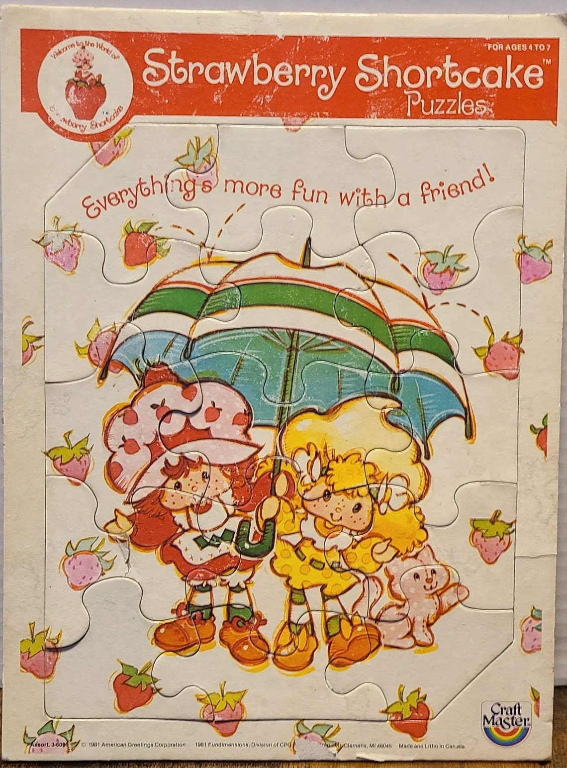 Strawberry Shortcake 15 Piece Tray Jigsaw Puzzle by Craft Master - Etsy