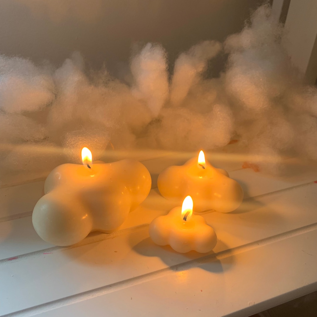 Trio Cloud Soy Set Set of Cloud Candles Pillar Candle Valentines Day Gift Personalised Soy ...