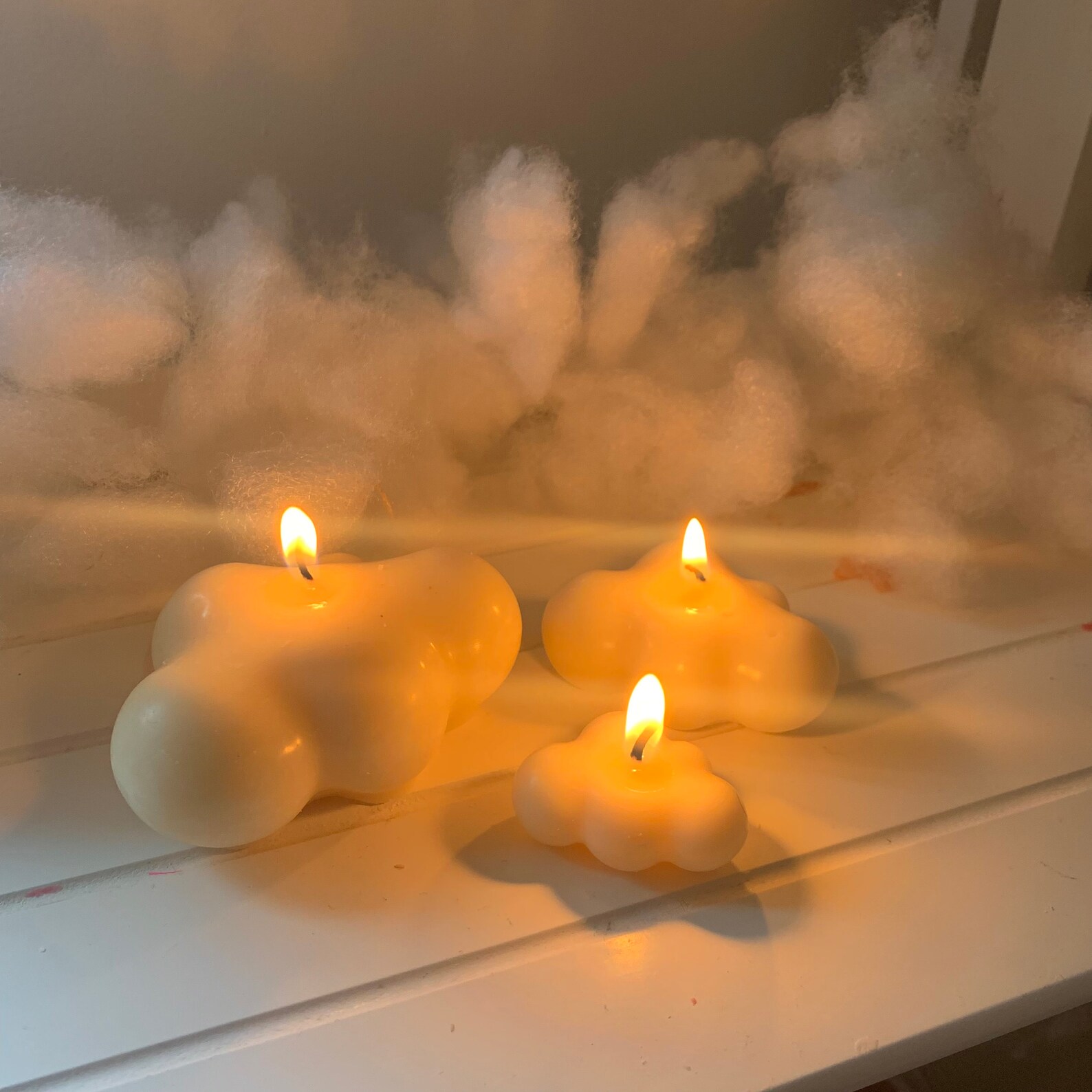 Trio Cloud Soy Set Set of Cloud Candles Pillar Candle - Etsy UK