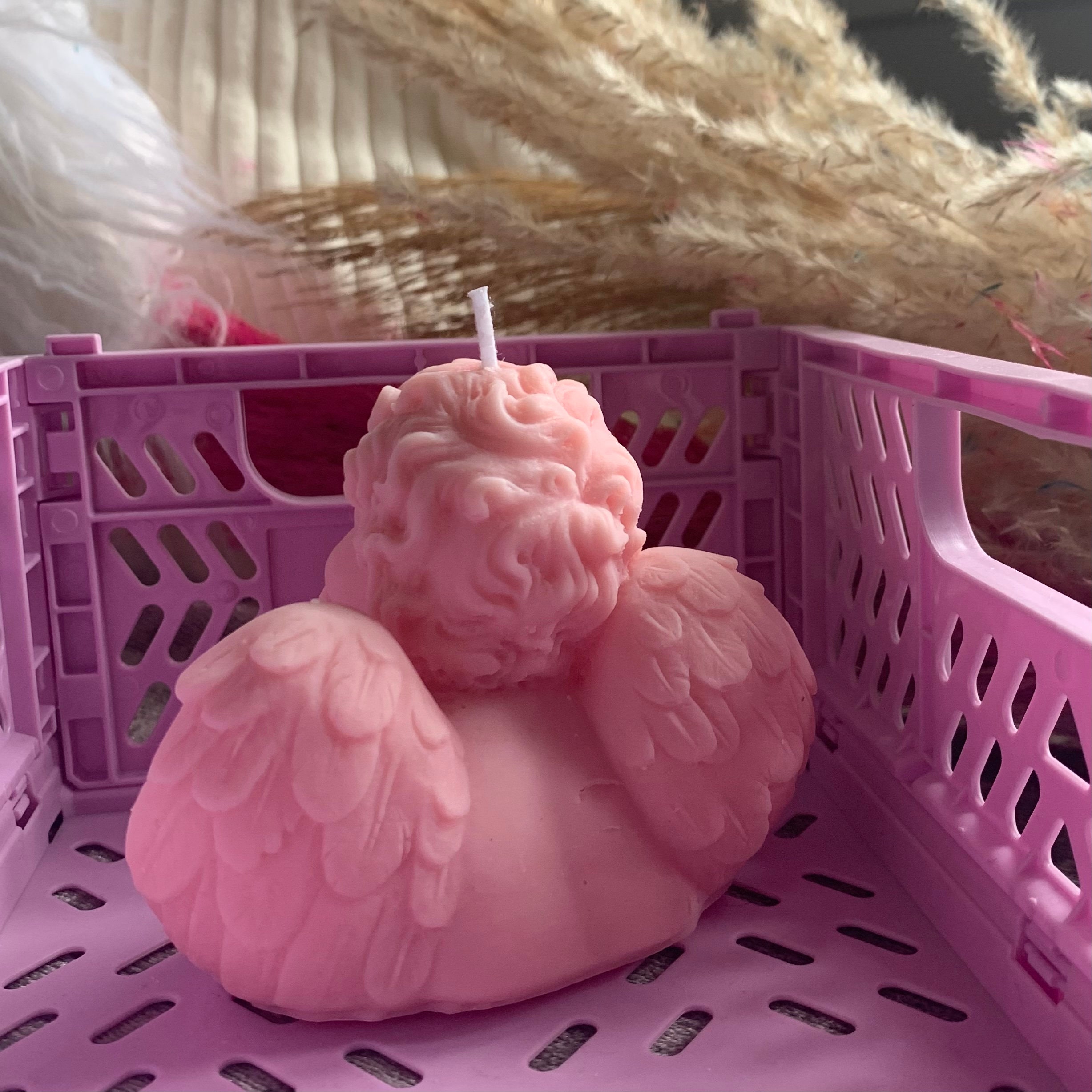 Light Pink Cherub Angel Soy Candle - Etsy UK