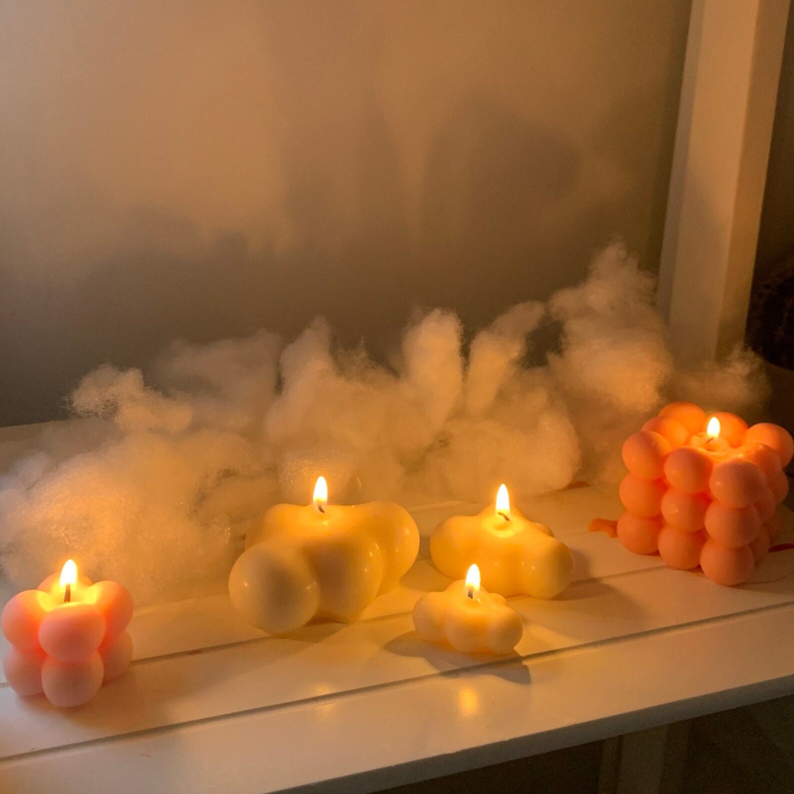 Trio Cloud Soy Set Set of Cloud Candles Pillar Candle - Etsy UK