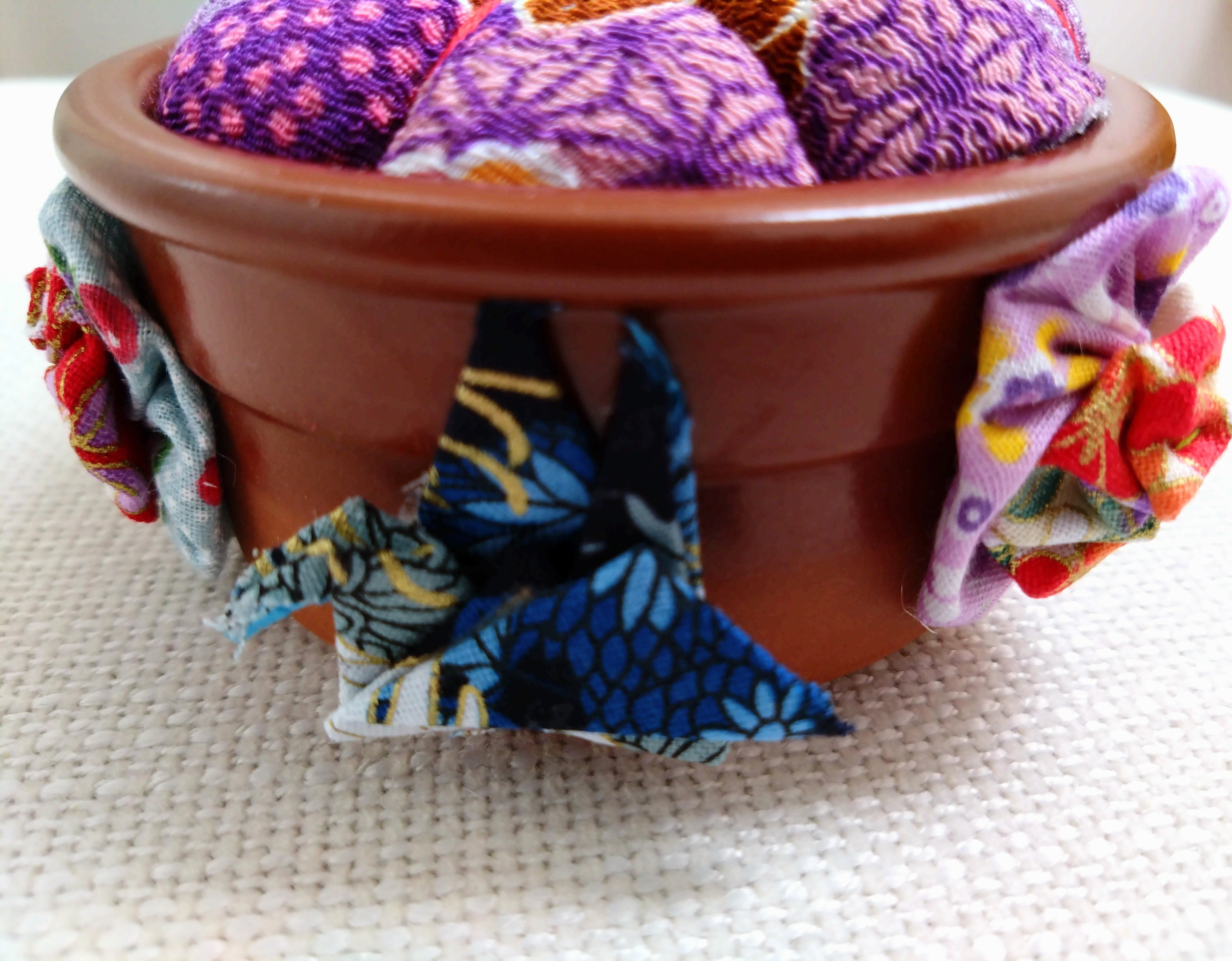 Japanese Traditional Fabric Gamaguchi Sawing Pouch & Pin Cushion for ...