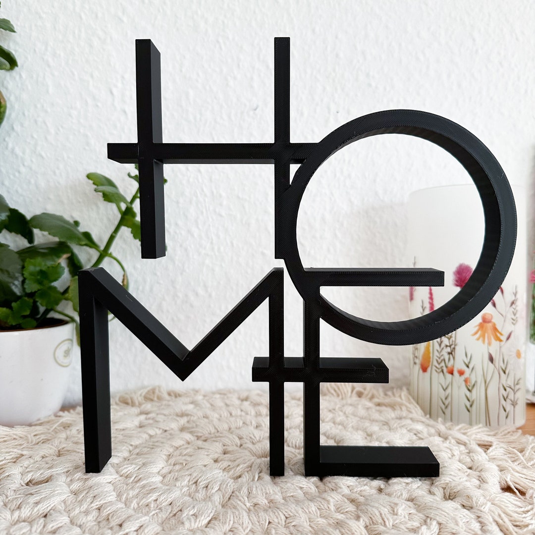 HOME Line Art Deko, Schriftzug Deko, Minimalistische Deko, 3D Druck, 3D ...