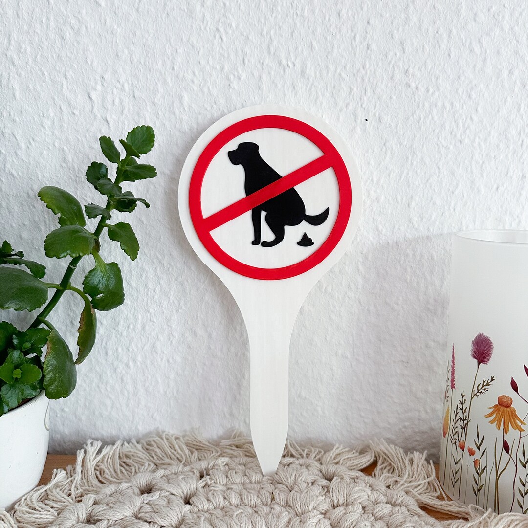 No Dog Toilet Plug-in Sign, Garden Sign, Garden Stake, Dog Excrement ...