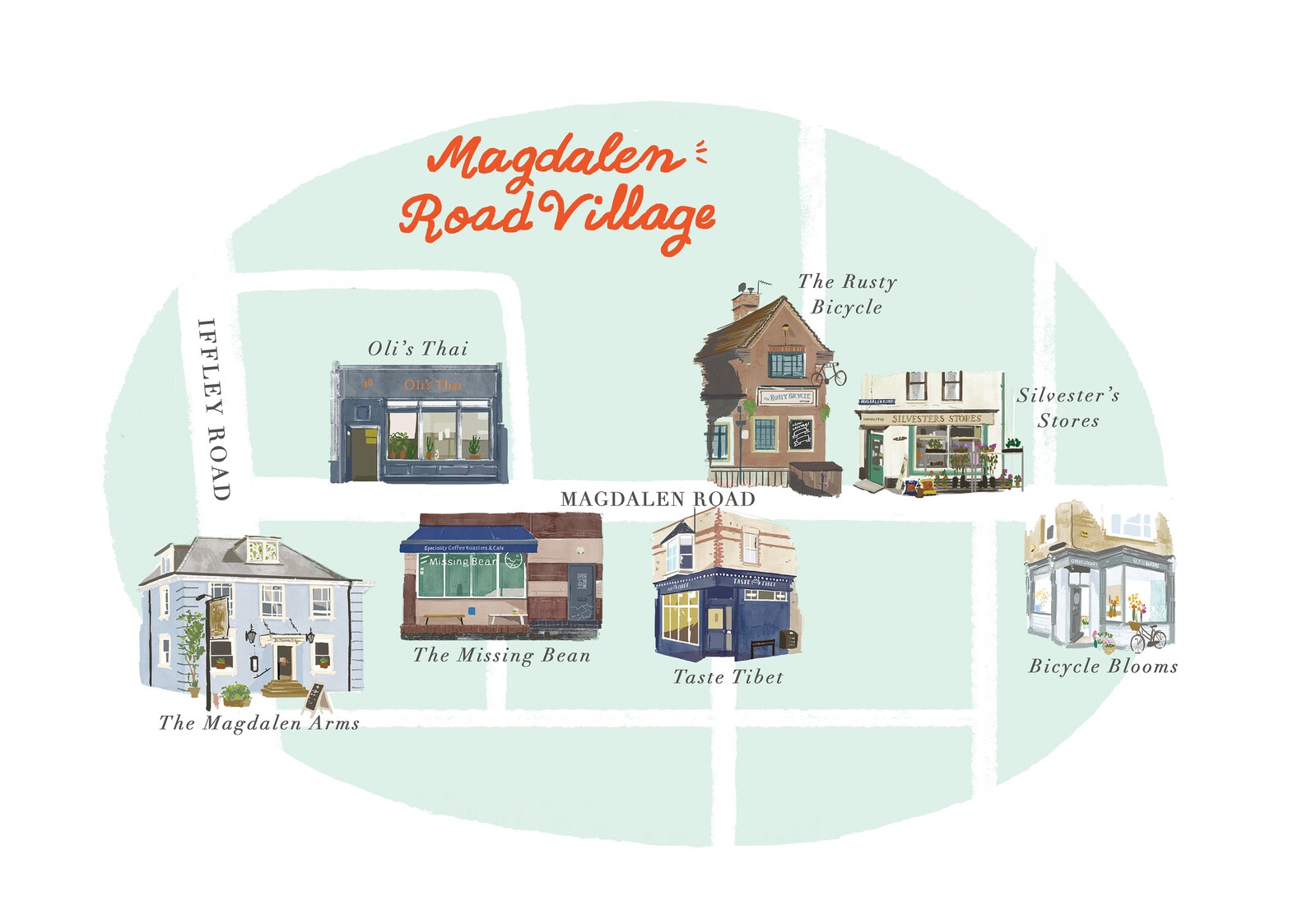 Digital Download (A5), Oxford Map Print, Cowley/iffley, Local Oxford ...