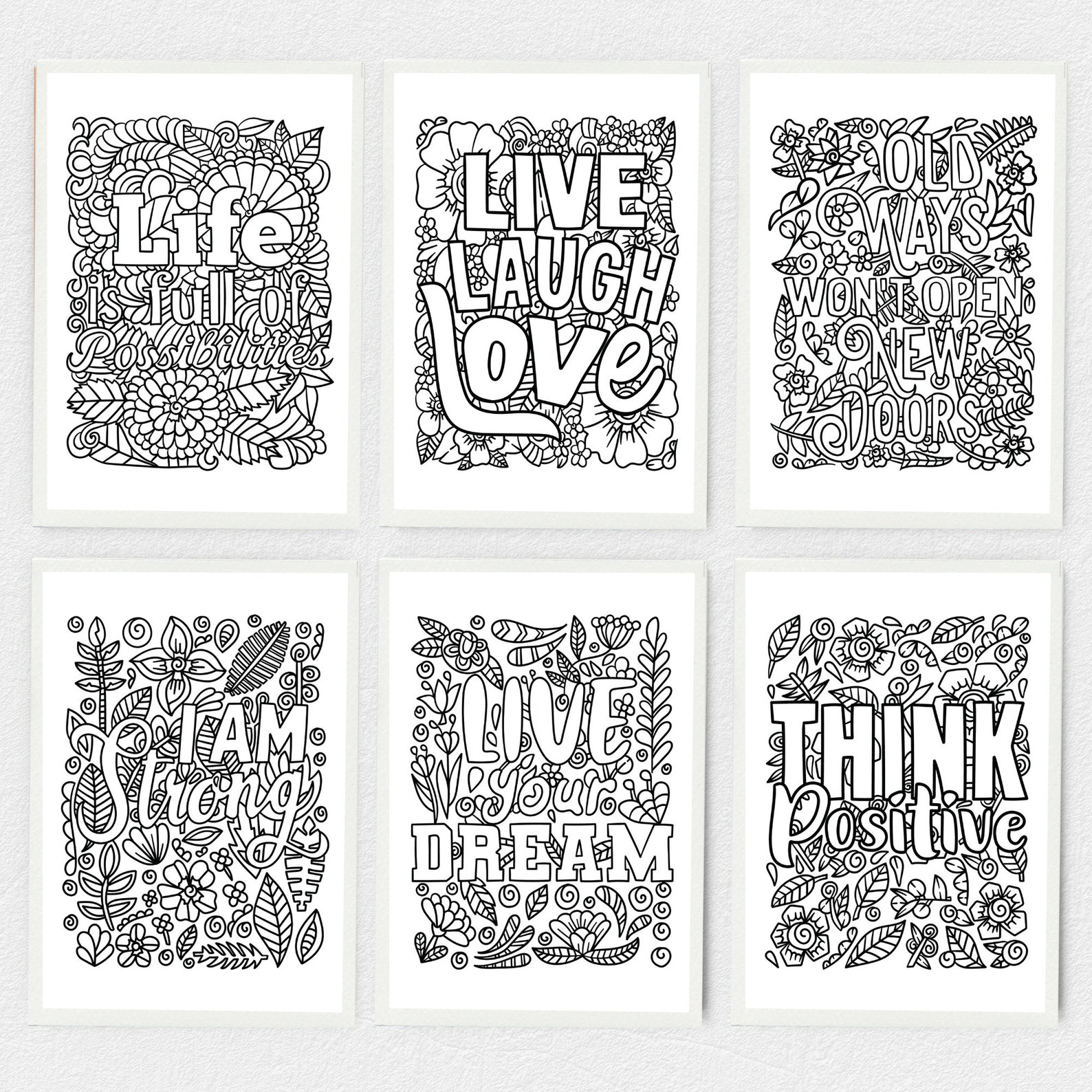 15x Motivational Colouring Pages Sheets Digital Colouring - Etsy