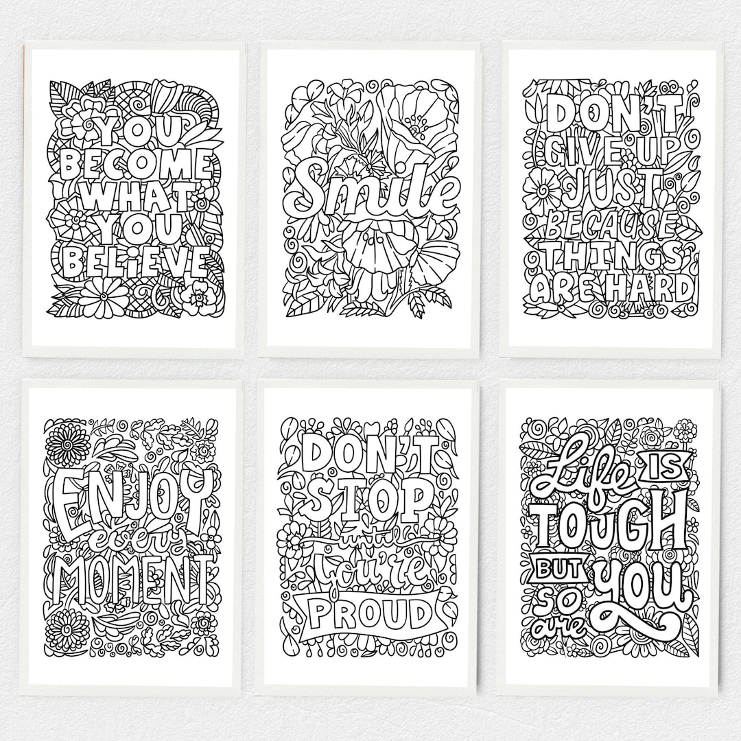 15x Motivational Colouring Pages | Sheets | Digital Colouring | Mandala ...