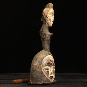 African Punu Dance Bell 45 White Face With a Mottled Beige Patina - Etsy