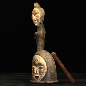 African Punu Dance Bell 45 White Face With a Mottled Beige Patina - Etsy