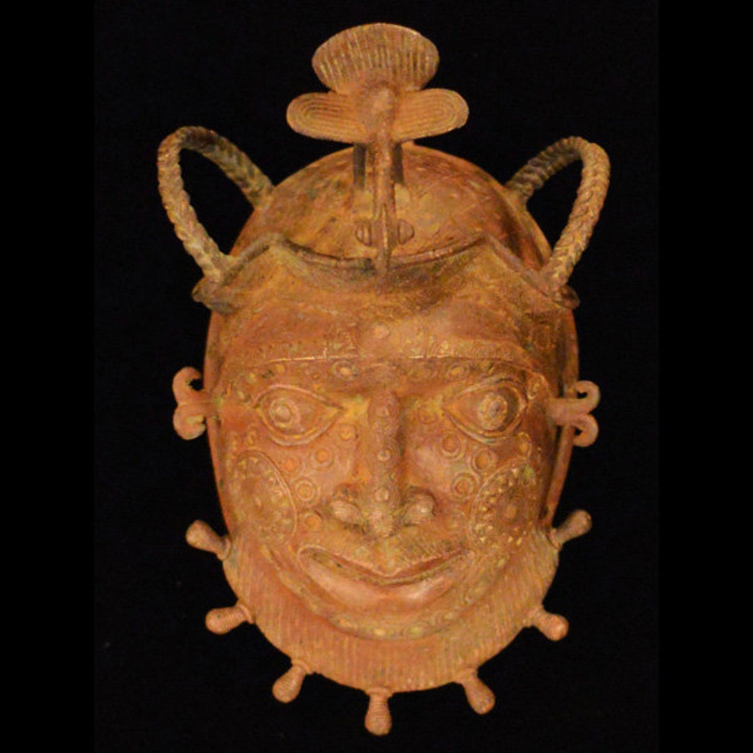 African Benin Bronze Mask 16 - Etsy