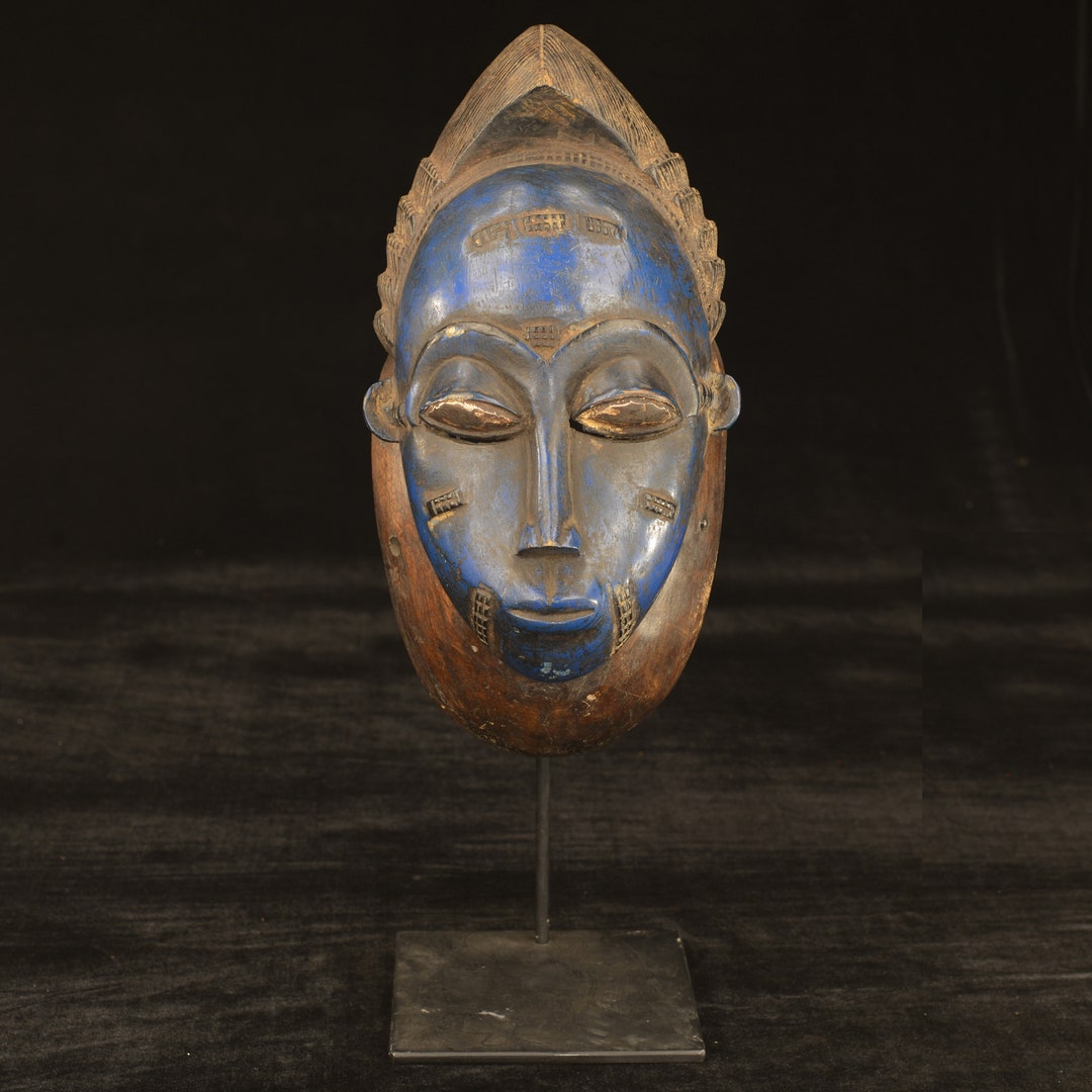 African Baule Mask 125 on Display Stand - Etsy