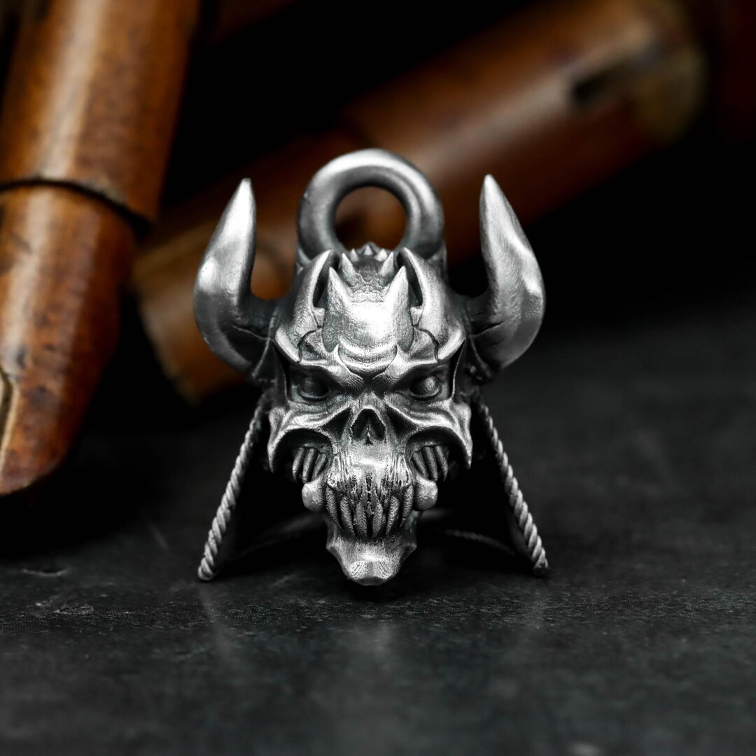 Samurai Skull Helmet 925 Silver Pendant Necklace – Evil Spirit Shogun ...