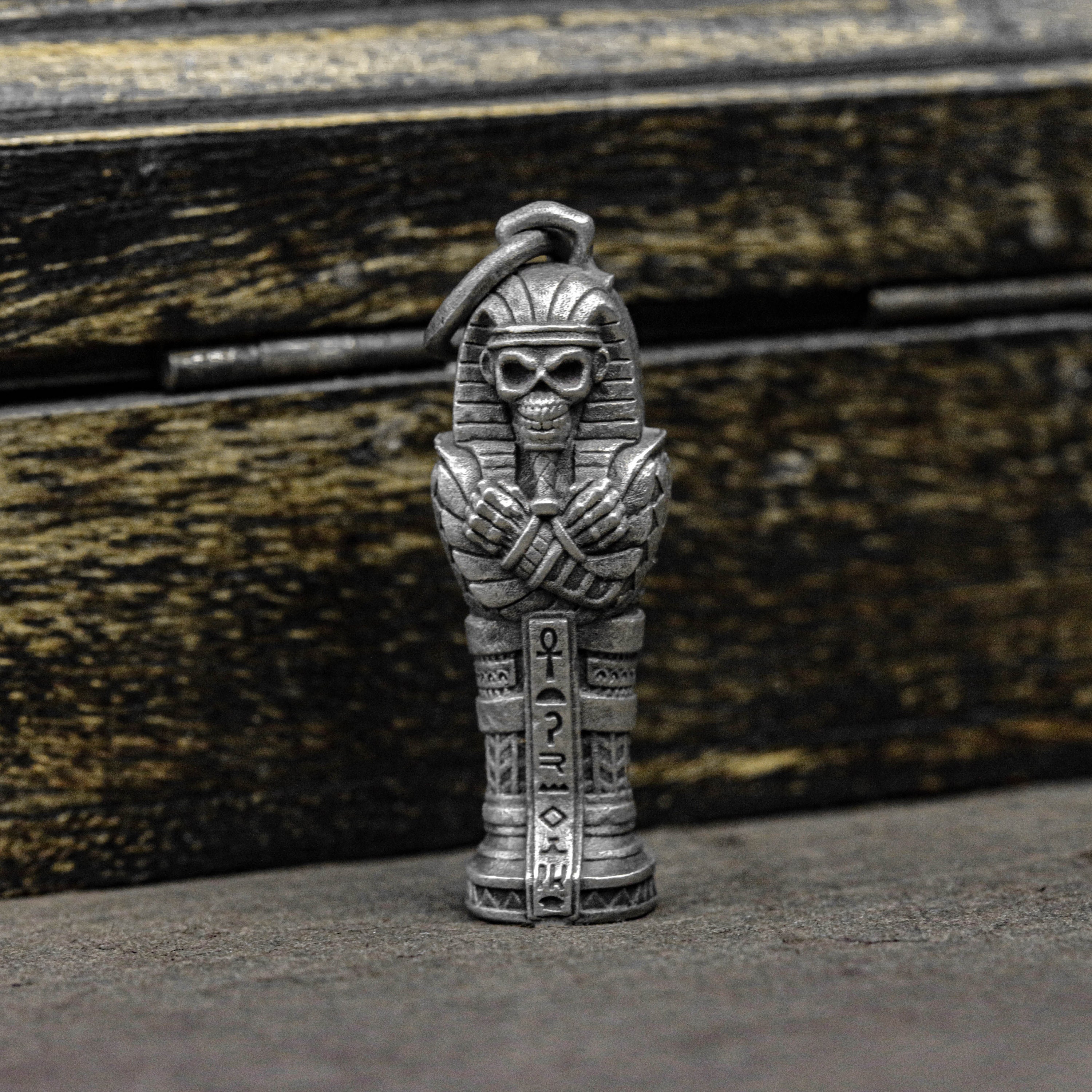 Pharaoh Mummy Skull Runes Pyramid, Egypt Pendant Funeral Coffin ...
