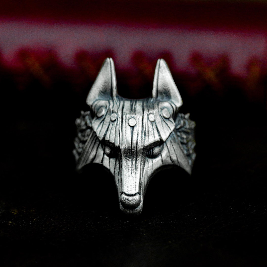 Wood Grain Fox Simple 925 Silver Ring - Abstract Animal Personalized ...