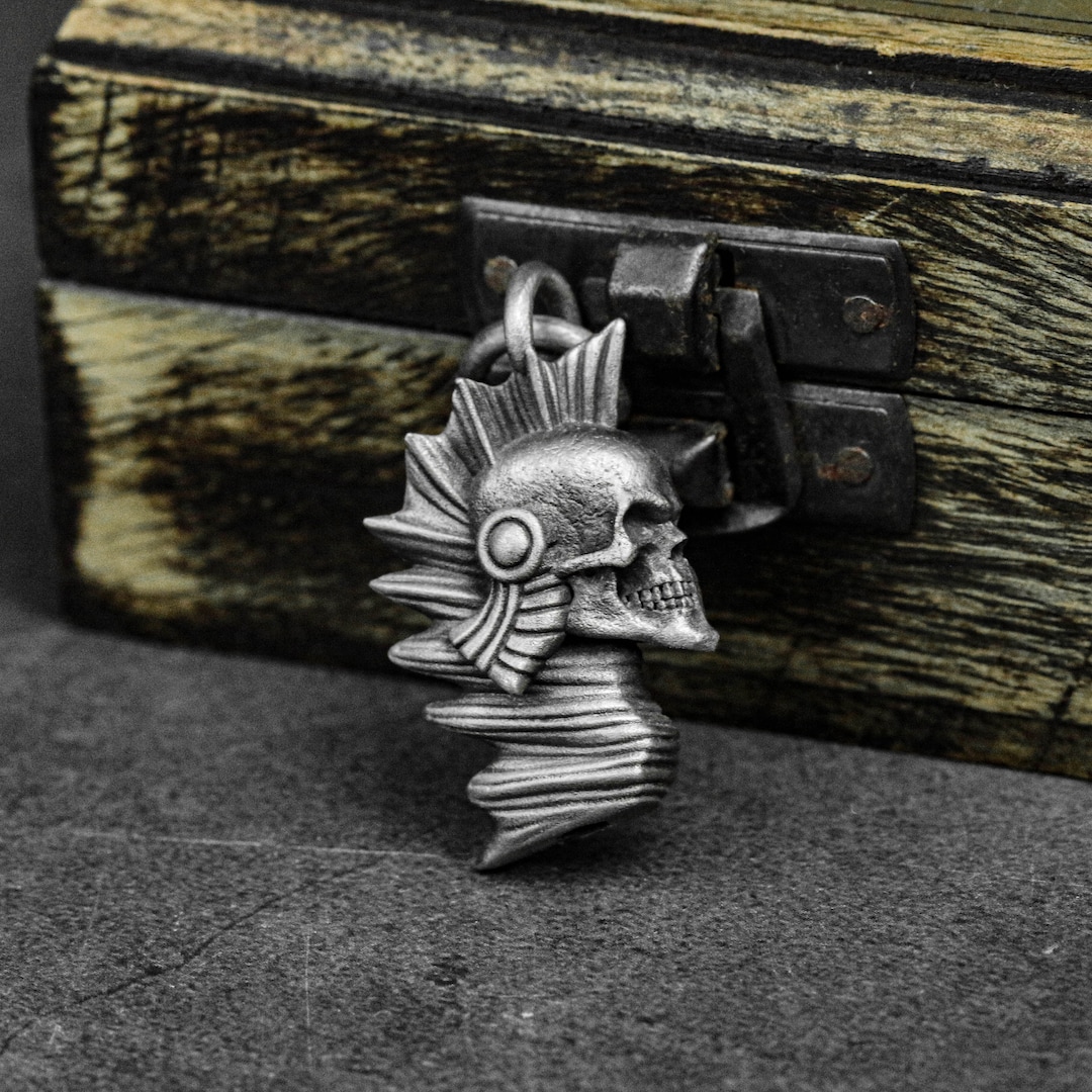 The Mohican Mohawk Hair Skull, Hair Necklace, Ashes Locket, Cremation ...