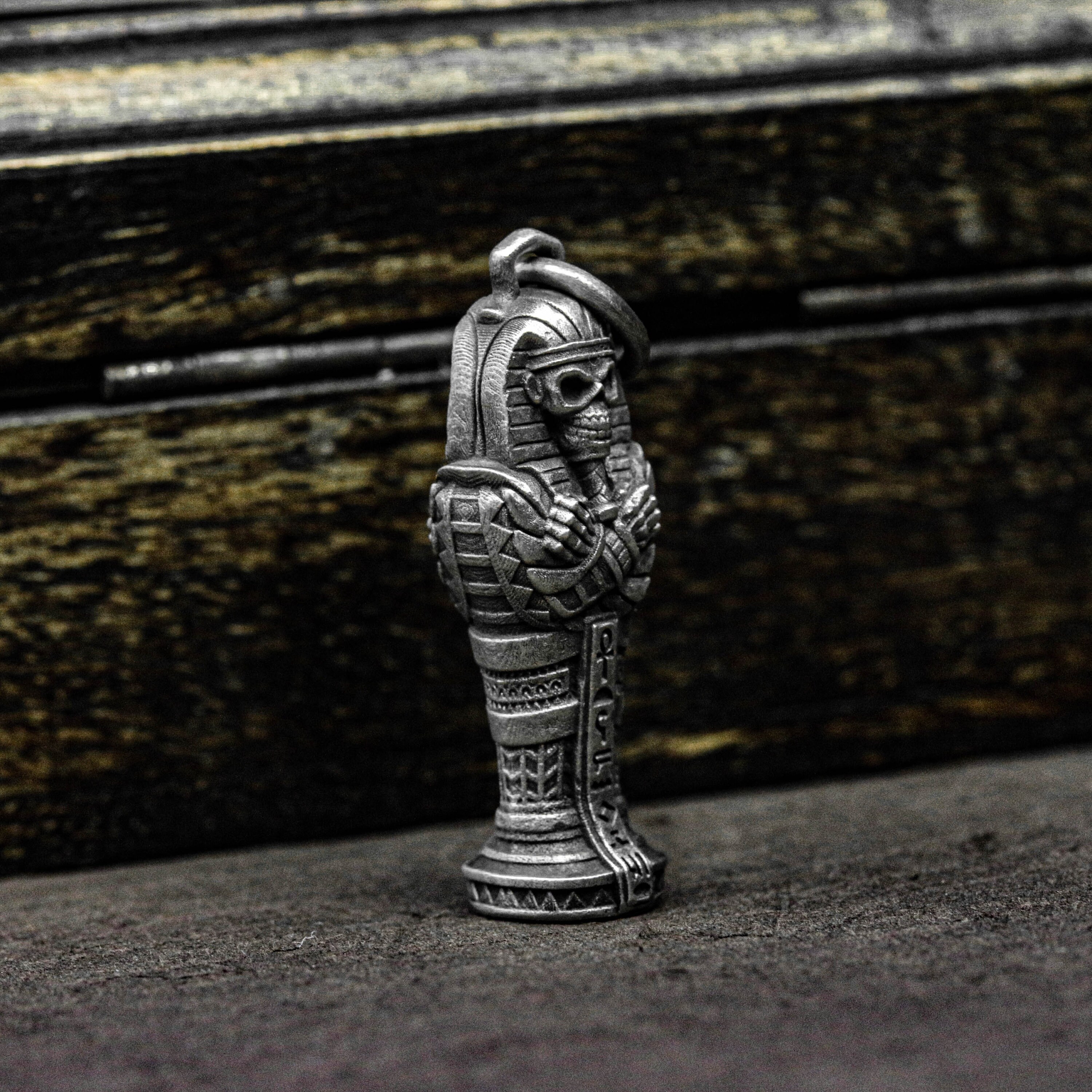 Pharaoh Mummy Skull Runes Pyramid, Egypt Pendant Funeral Coffin ...