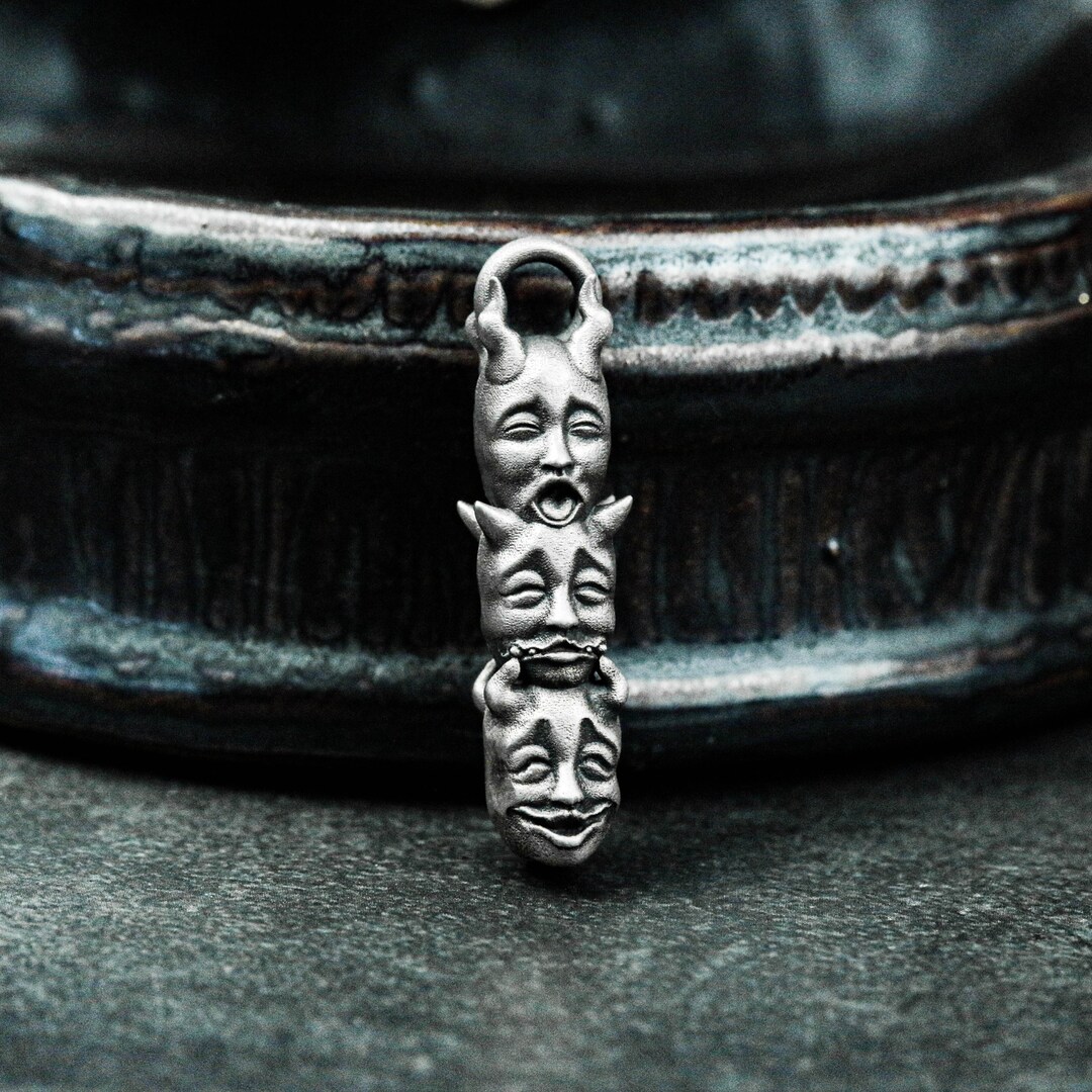 Three Devil Joker Face Urn Necklace, Cremation Jewelry, Funeral Coffin ...