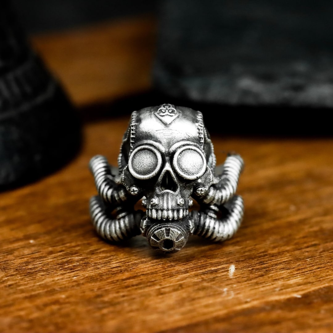 Resident Evil Mask 925 Silver Ring - Dark Gothic Gas Mask Silver Ring ...