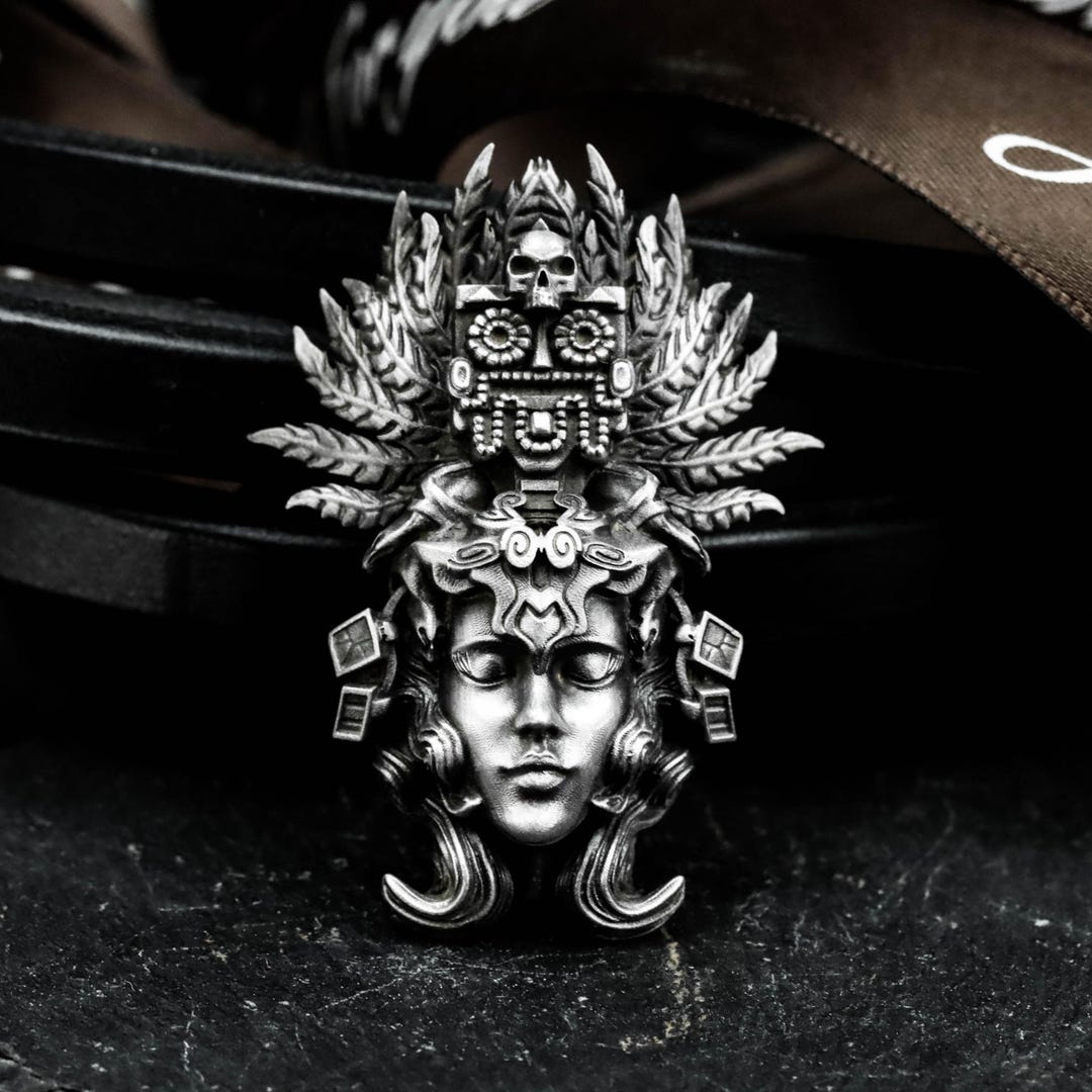 Mayan Priestess S925 Silver Pendant - Handmade Ancient Tribal Goddess ...