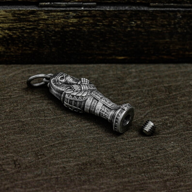 Pharaoh Mummy Skull Runes Pyramid, Egypt Pendant Funeral Coffin ...