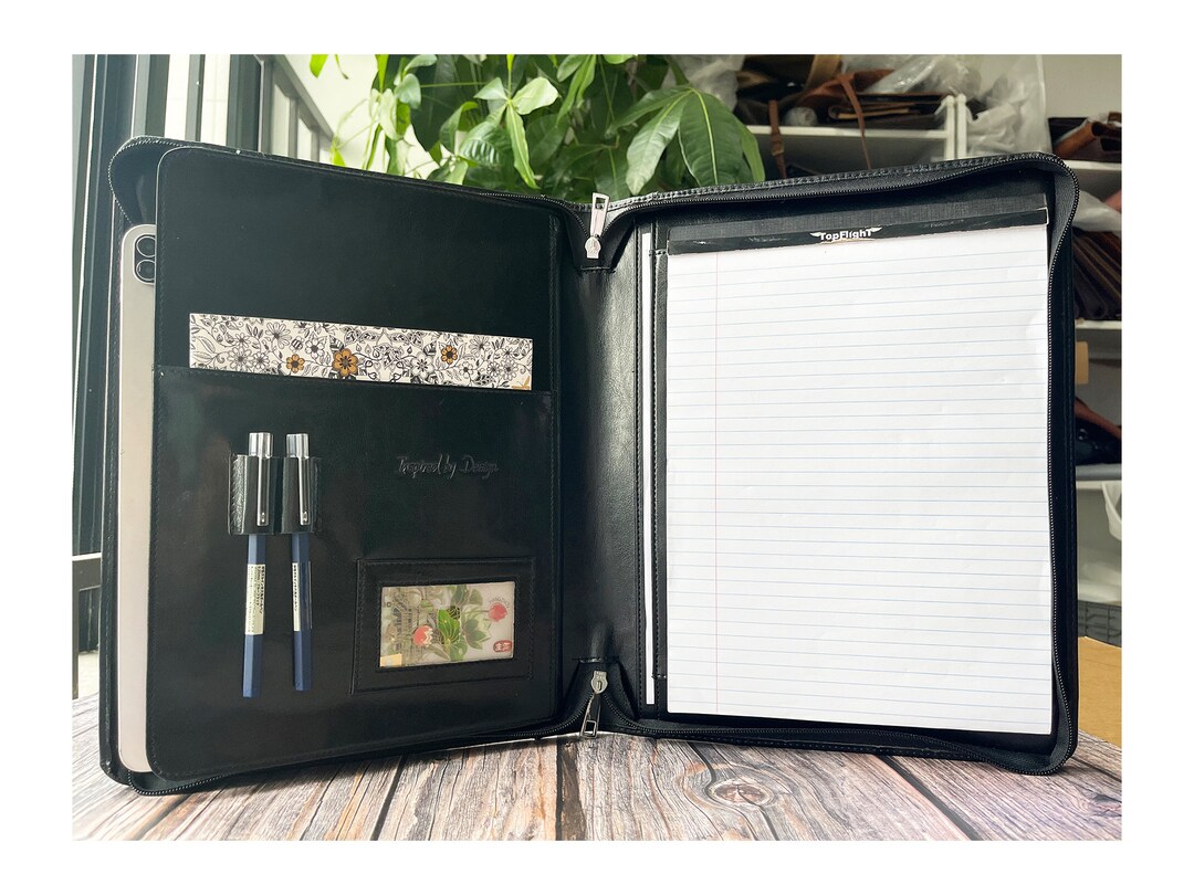 Business Portfolio for Men, Personalized Leather Padfolio, Letter Size ...