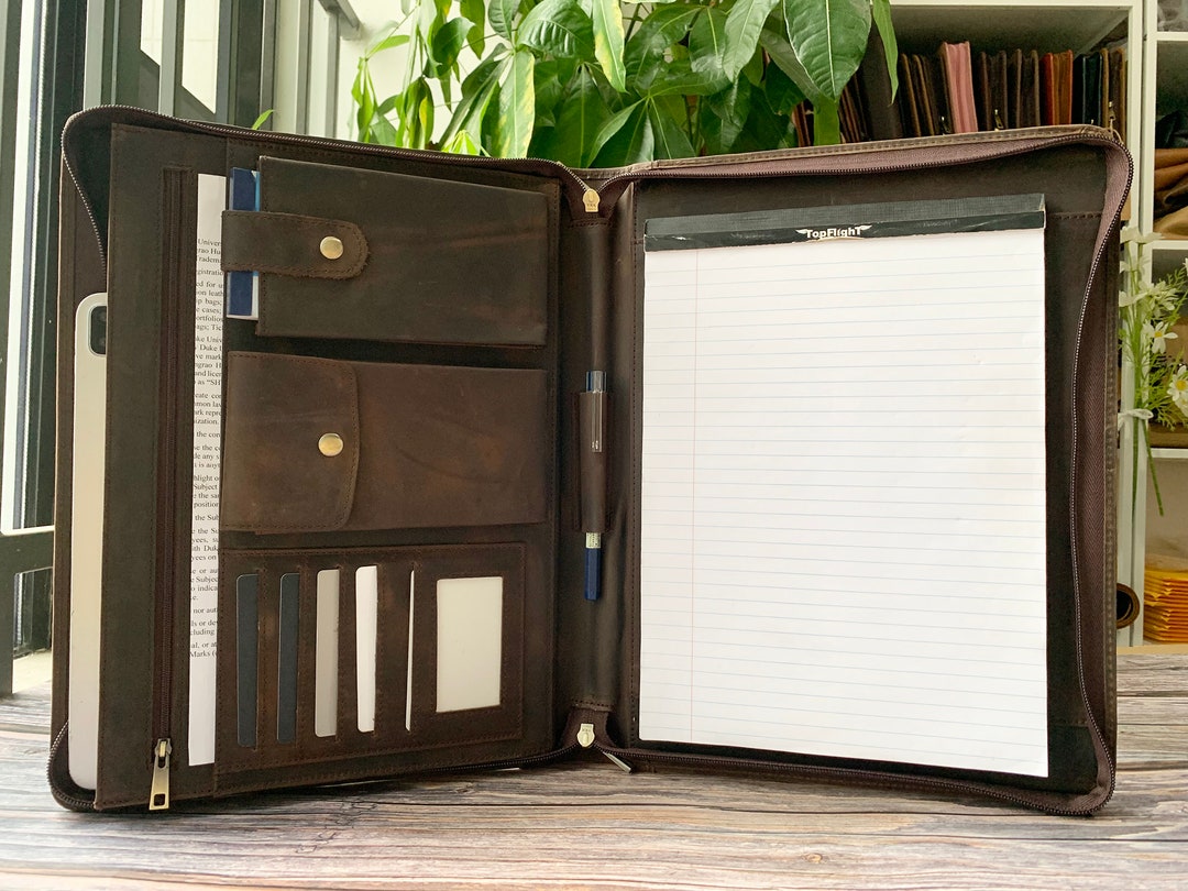 Leather Portfolio for Men Left-handed Folder With Letter Size - Etsy