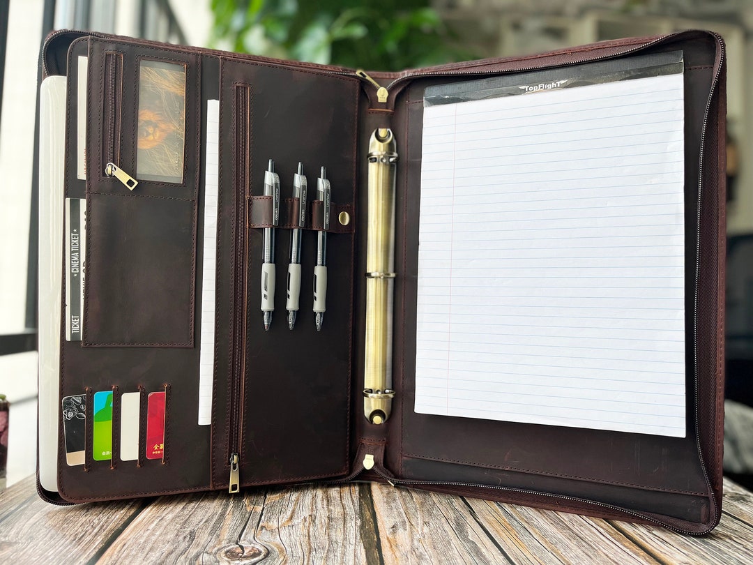 Personalized Leather Portfolio for Men, Legal Size Leather Portfolio ...