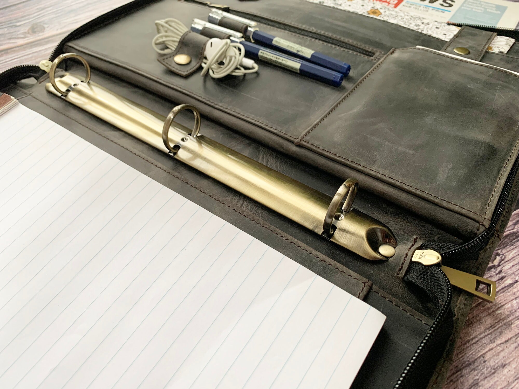 Left Handed Portfolio for Men Letter Size Notepad Leather - Etsy