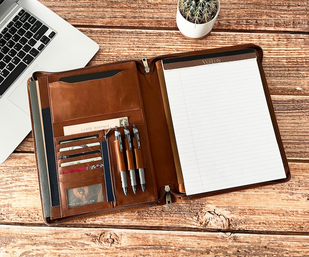 Leather Portfolio Folder, Personalized Name/logo Portfolio, A4/letter ...