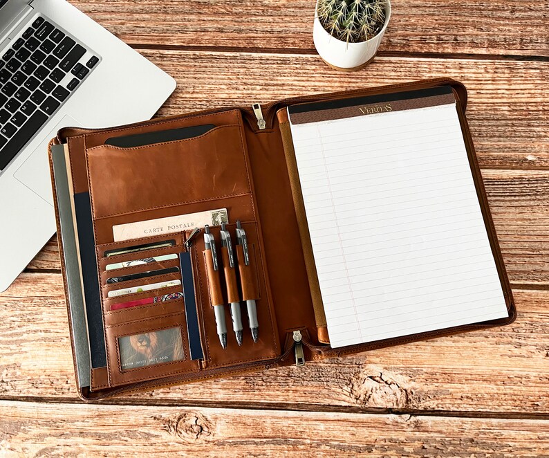 Leather Portfolio Folder Personalized Name/logo Portfolio - Etsy