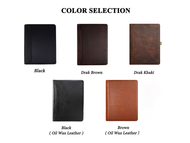 Leather Portfolio for Men A4 Size Notepad Folder With Custom - Etsy