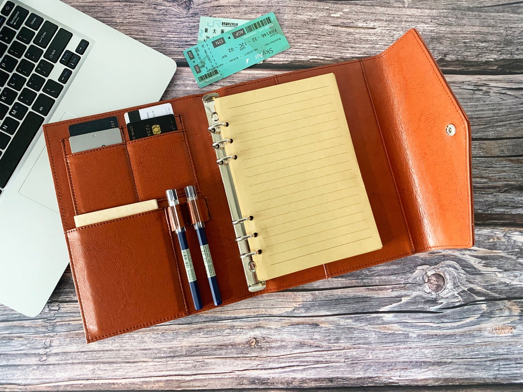 A5 Personalized Leather Portfolio for Women, Leather Journal Folder, 6 ...