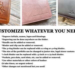 Left-handed Leather Portfolio, Document Organizer Holder With Clipboard ...