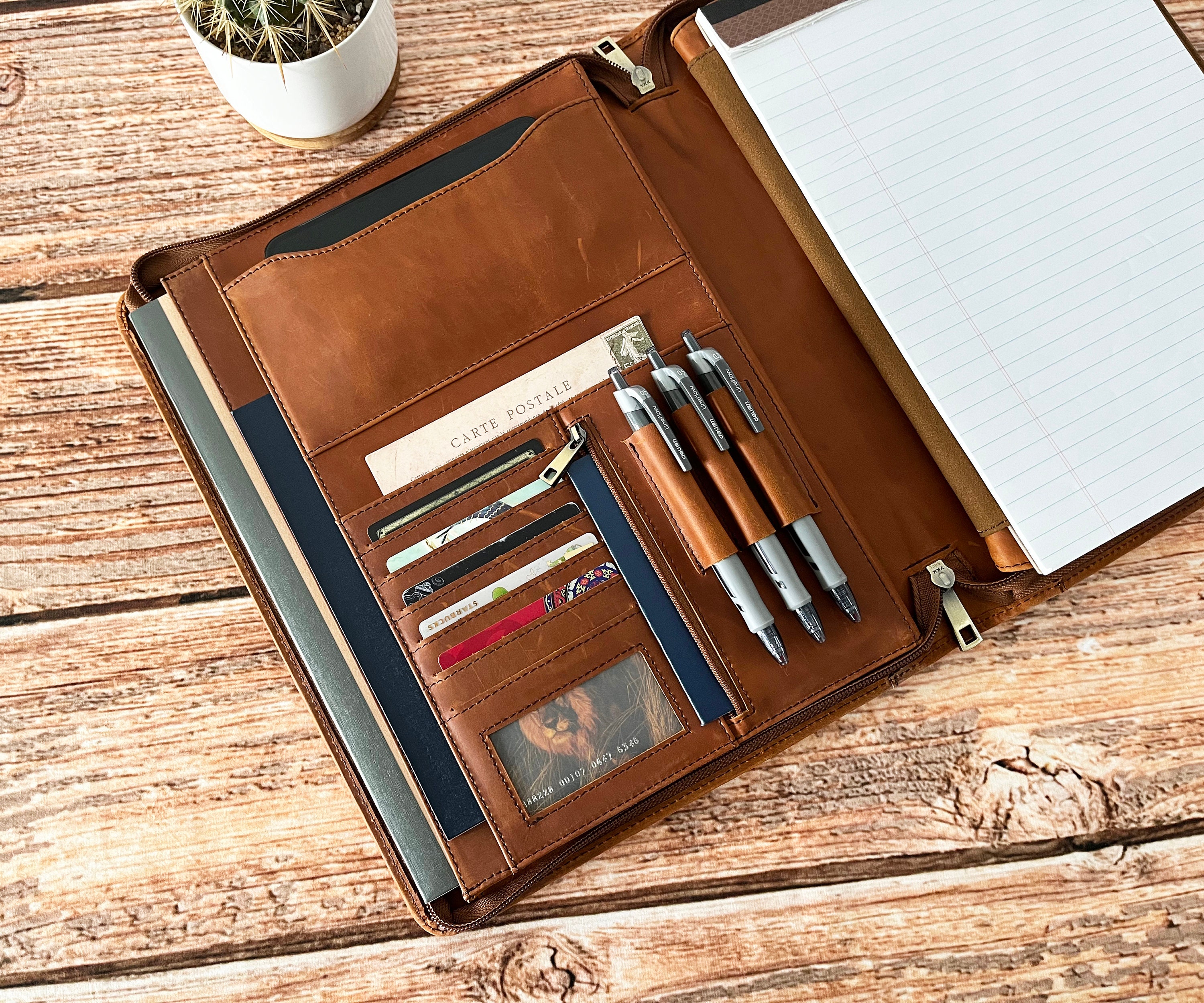 Leather Portfolio Folder Personalized Name/logo Portfolio - Etsy