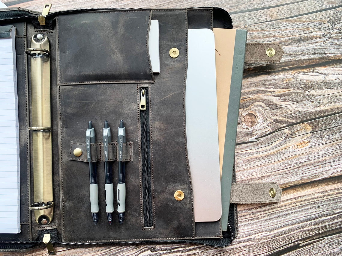 Left Handed Portfolio for Men Letter Size Notepad Leather - Etsy