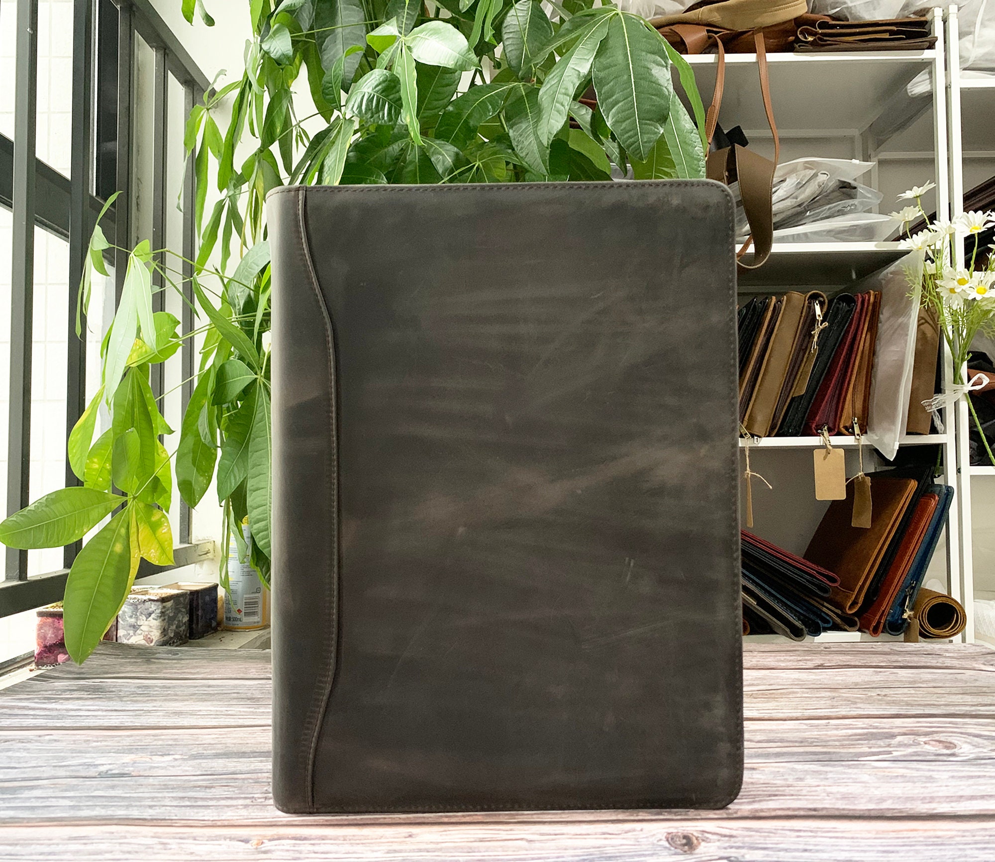 Left Handed Portfolio for Men Letter Size Notepad Leather - Etsy