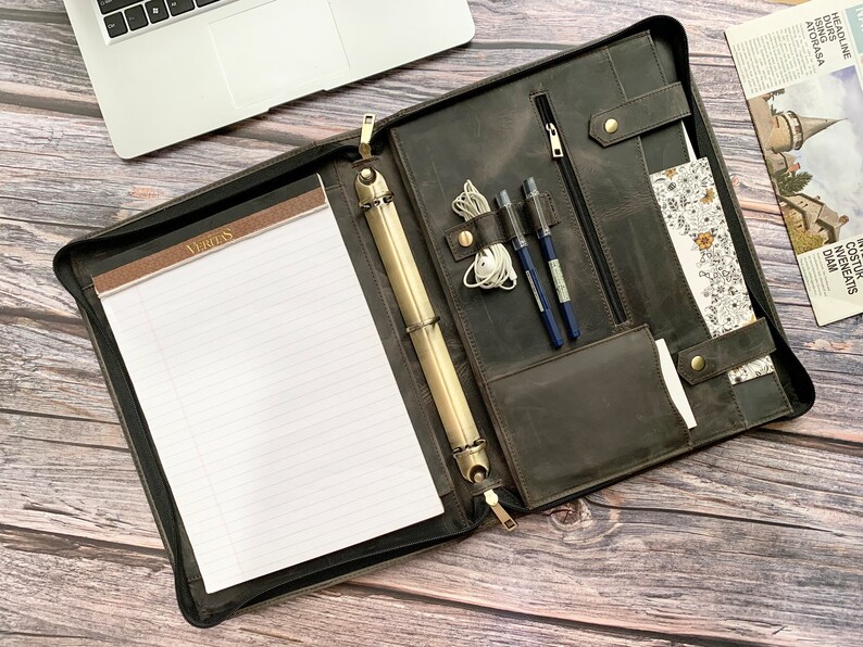 Left Handed Portfolio for Men Letter Size Notepad Leather - Etsy